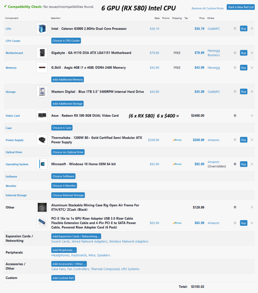 Mining Rig Specifications – ETHER Mining Company